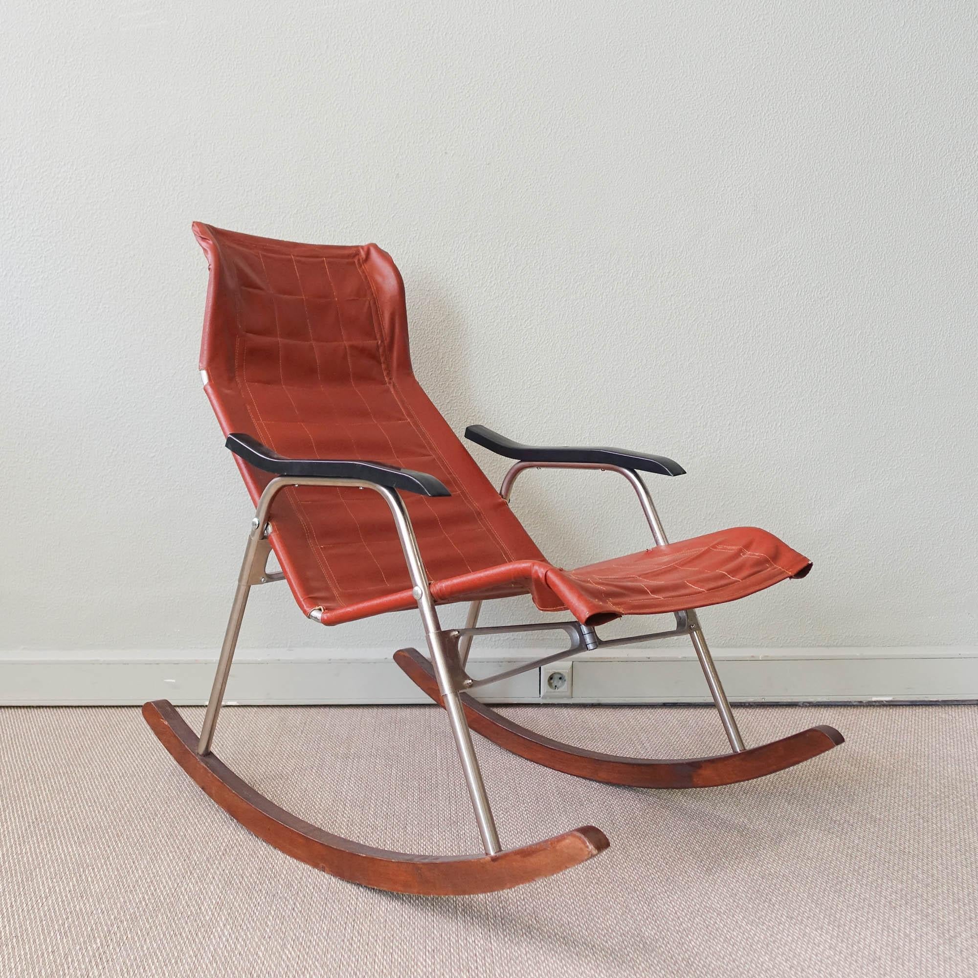 Japanese Foldable Rocking Chair by Takeshi Nii, 1950's at 1stDibs