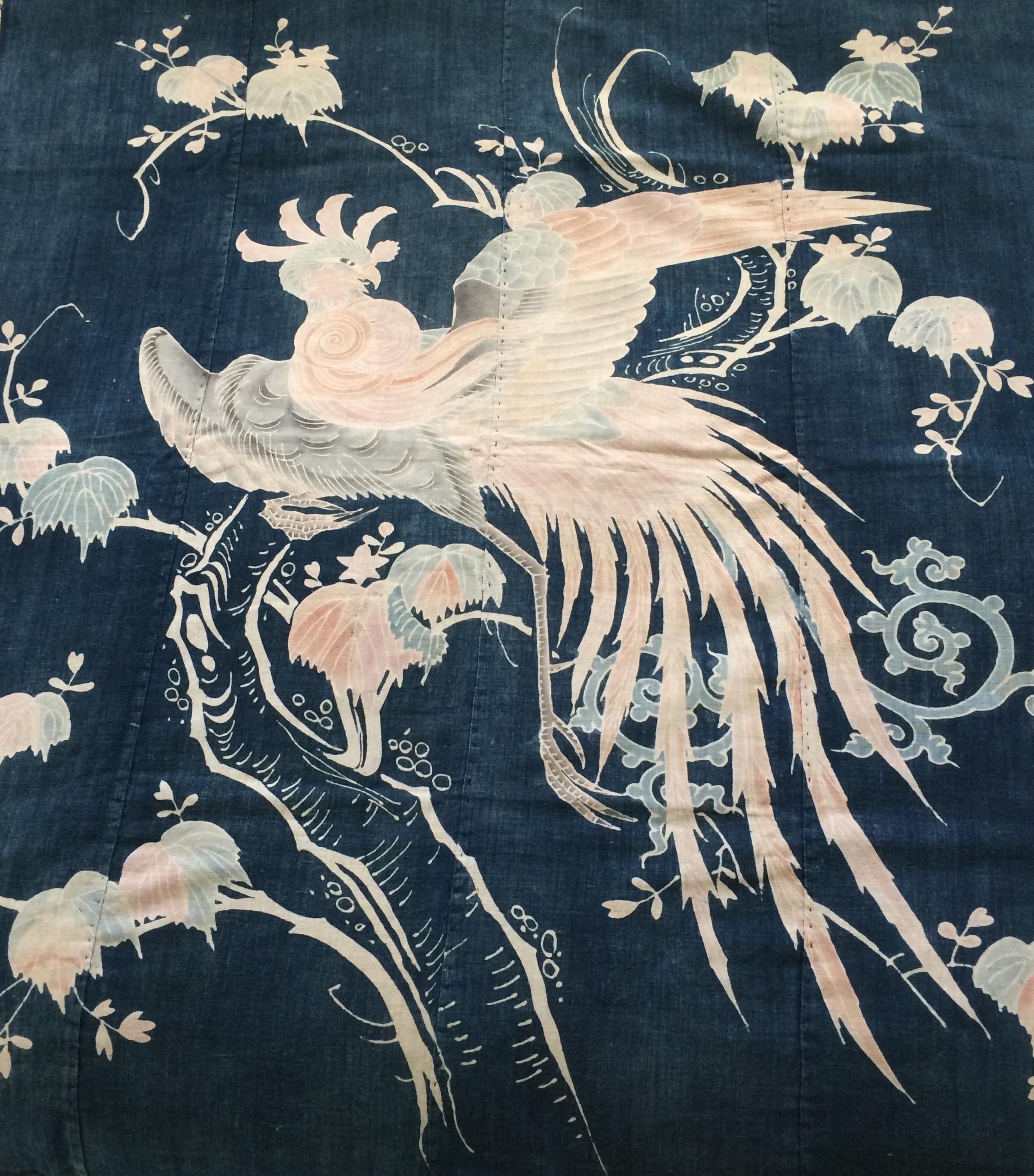 Japanese Folk Art Tsutsugaki Futon Cover, circa 1890. For Sale at 1stDibs