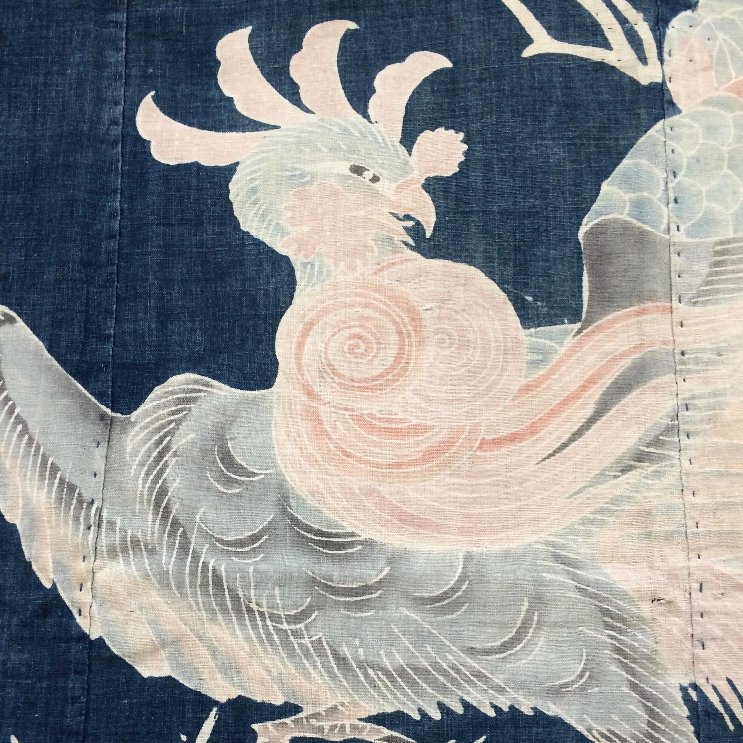 Japanese Folk Art Tsutsugaki Futon Cover, circa 1890. For Sale at 1stDibs