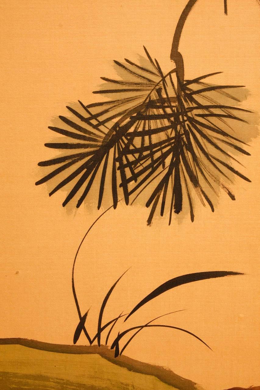 Japanese Style Four Panel Folding Screen with Ducks at 1stDibs ...