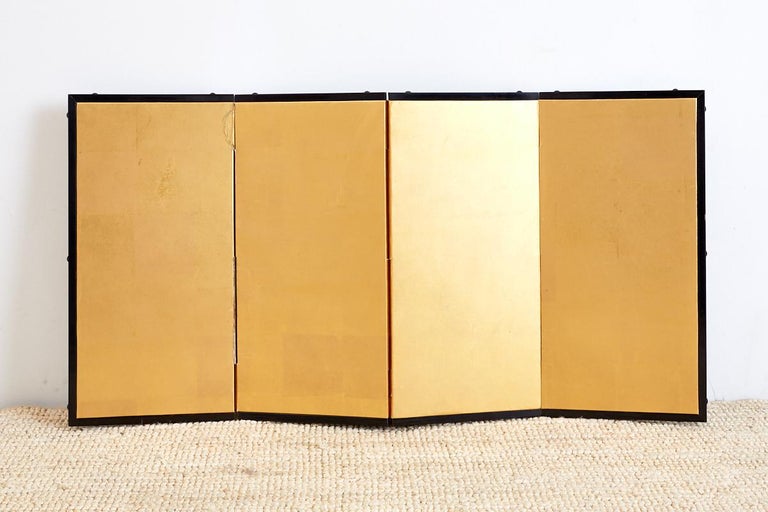 Japanese Four-Panel Gold Leaf Table Screen at 1stDibs