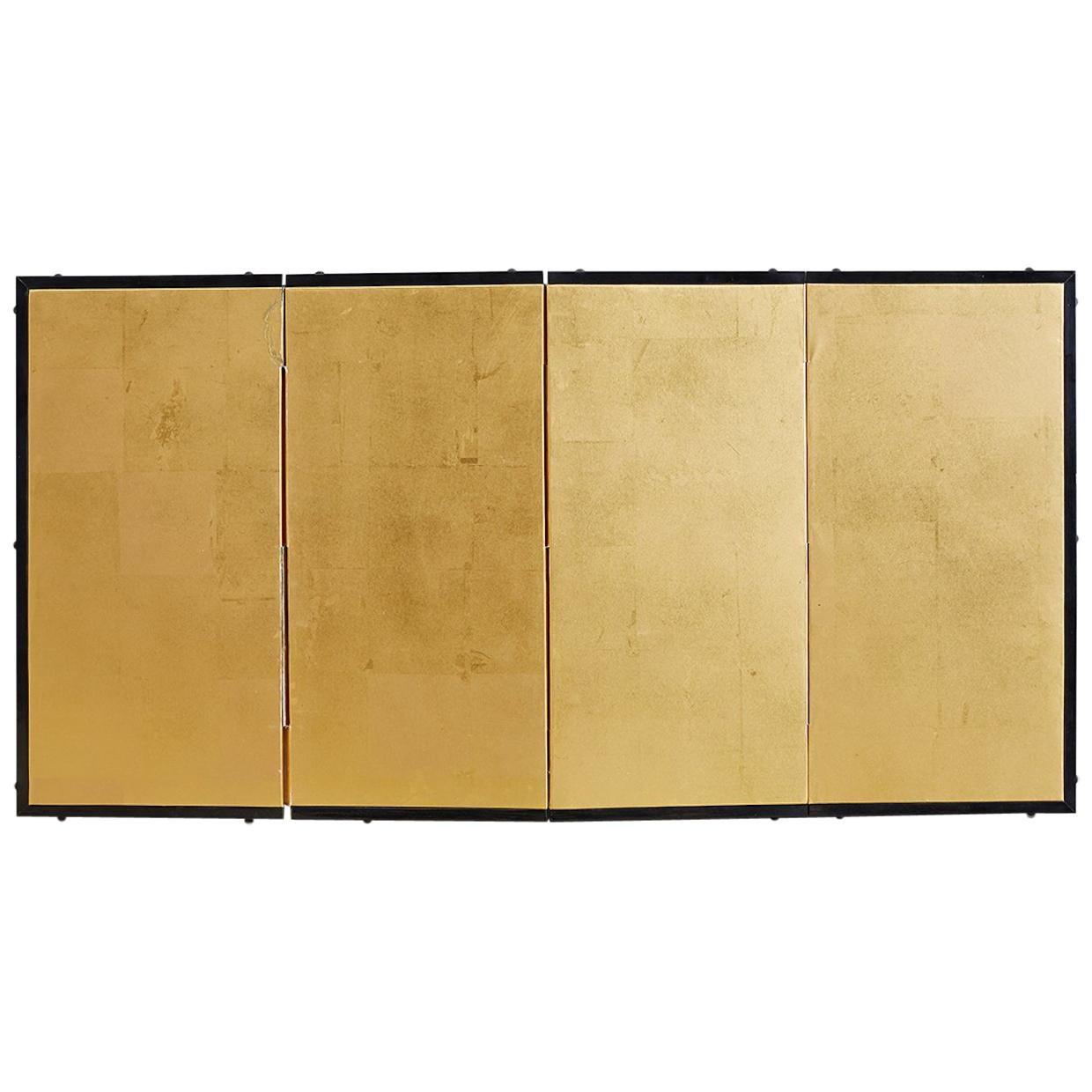 Japanese Four-Panel Gold Leaf Table Screen at 1stDibs