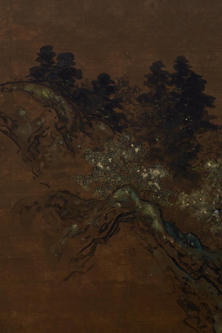 Japanese Four Panel Landscape Byobu Screen at 1stDibs