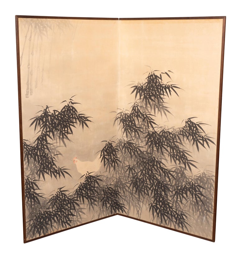 Japanese Four Panel Paper Screen For Sale at 1stDibs
