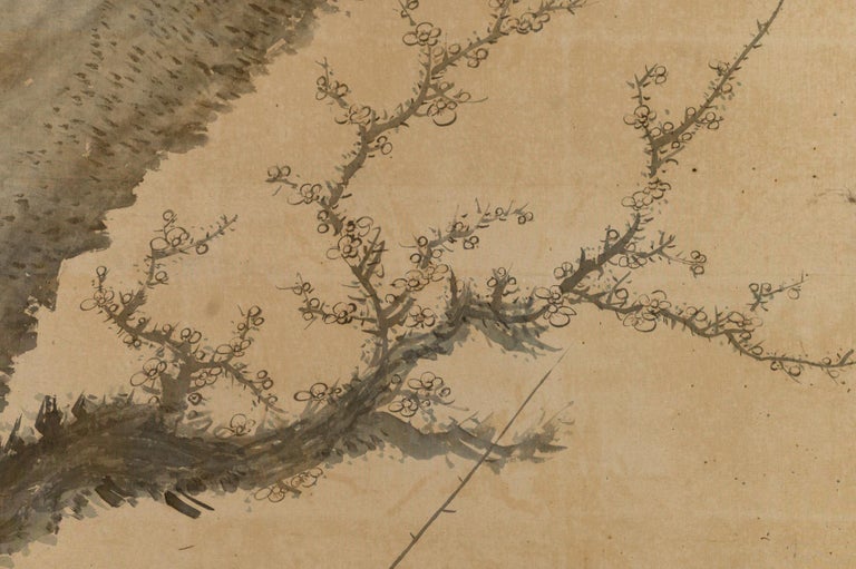 Japanese Four-Panel Screen Four Fusuma 'Sliding Doors' with Venerable ...