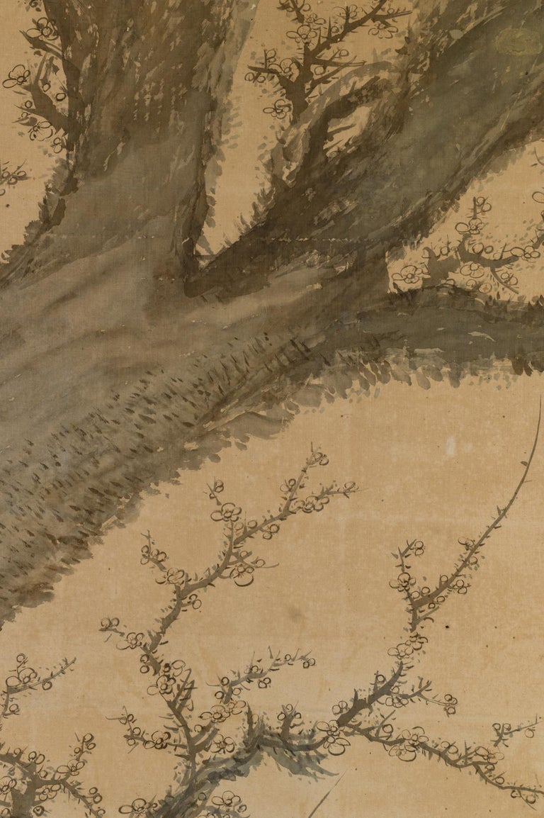 Japanese Four-Panel Screen Four Fusuma 'Sliding Doors' with Venerable ...