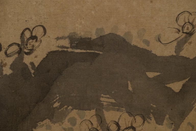 Japanese Four-Panel Screen Four Fusuma 'Sliding Doors' with Venerable ...