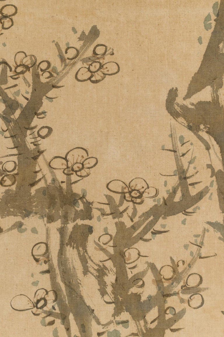 Japanese Four-Panel Screen Four Fusuma 'Sliding Doors' with Venerable ...