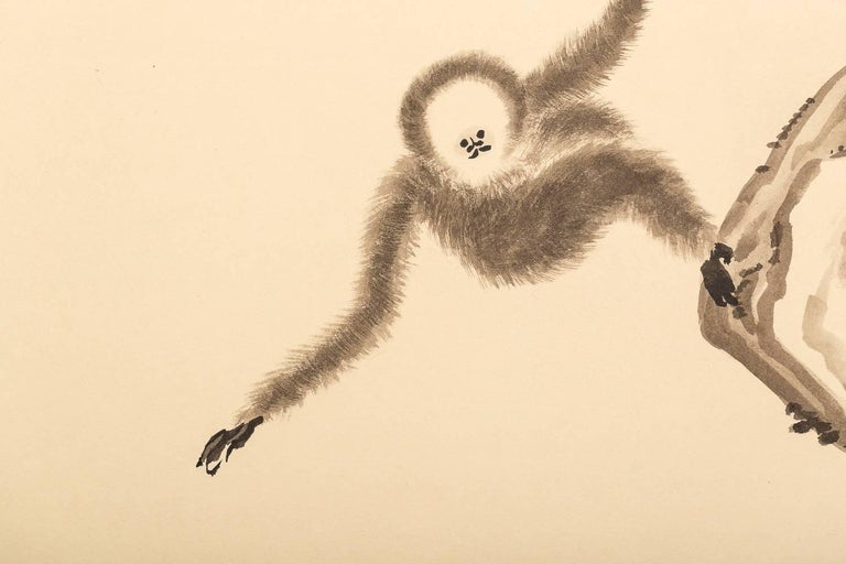Japanese Four Panel Screen, Monkeys in Tree at 1stDibs | chairish art