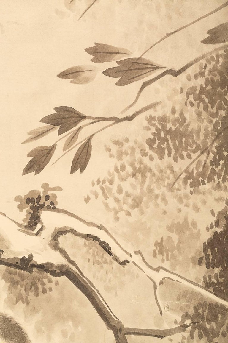 Japanese Four Panel Screen, Monkeys in Tree at 1stDibs | chairish art
