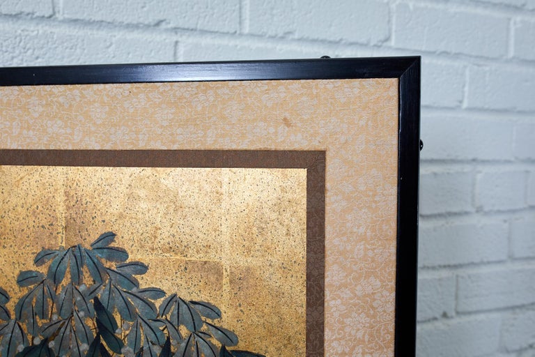 Japanese Four-Panel Showa Screen Spring Willow Tree at 1stDibs