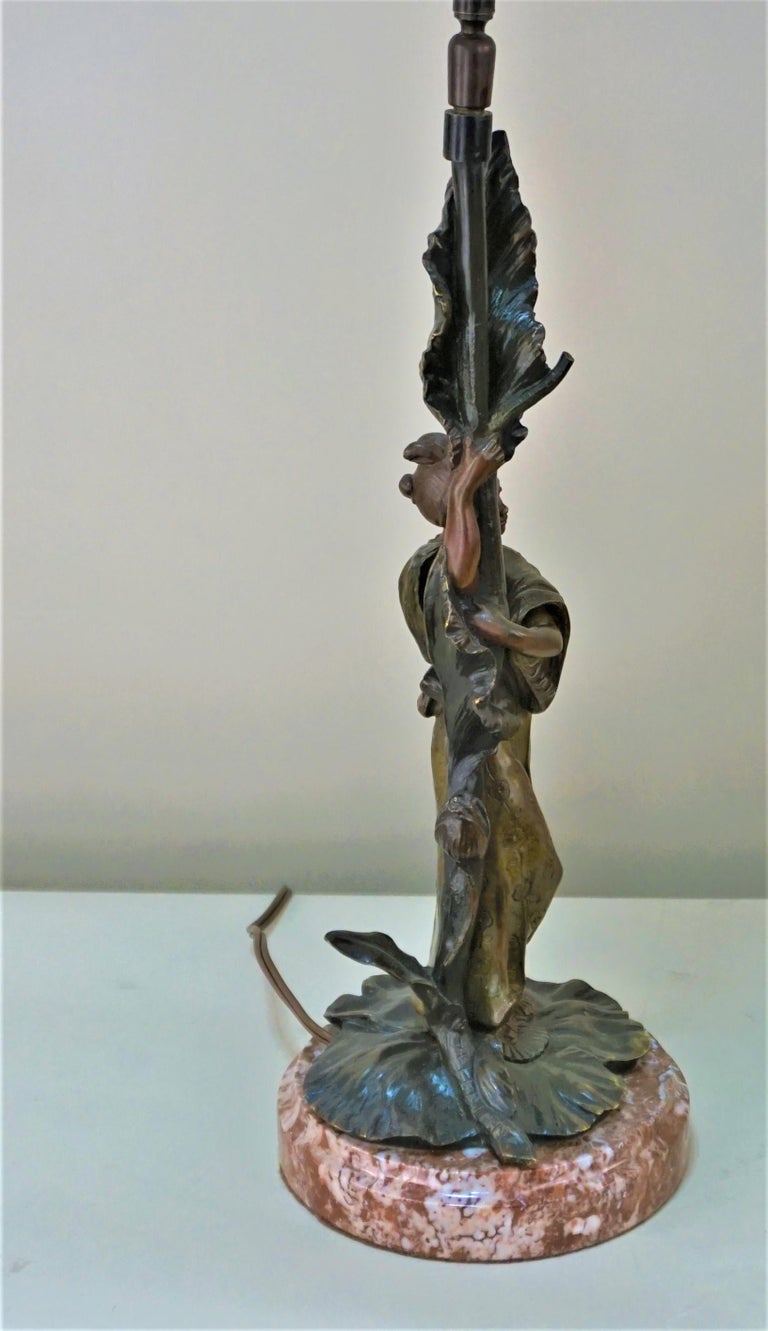 Japanese Geisha Kimono Dressed Bronze Table Lamp For Sale at 1stDibs