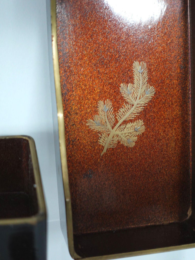Japanese Gilt Lacquer Document Box with a Calligraphy Document For Sale ...