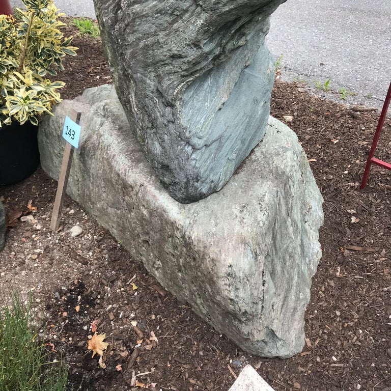 Japanese Green "Shikoku" Stone Spirit Lantern, One of a Kind Masterwork ...