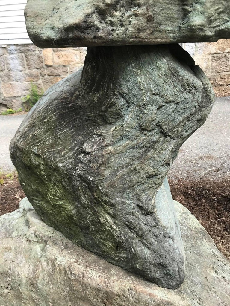 Japanese Green "Shikoku" Stone Spirit Lantern, One of a Kind Masterwork ...