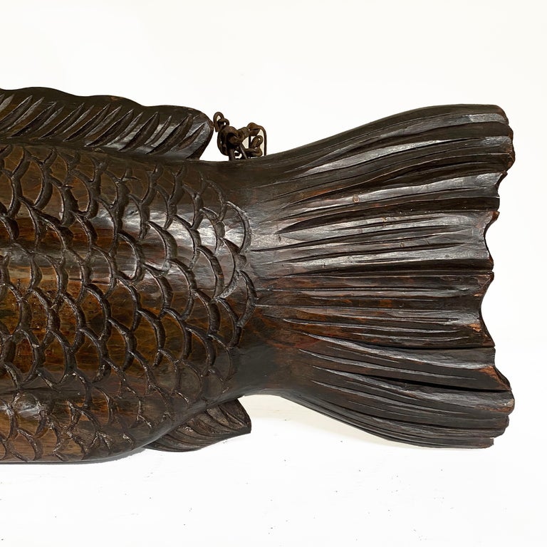 Japanese "Gyoban" Buddhist Drum Fish, Wood, Meiji Period, Early 20th ...