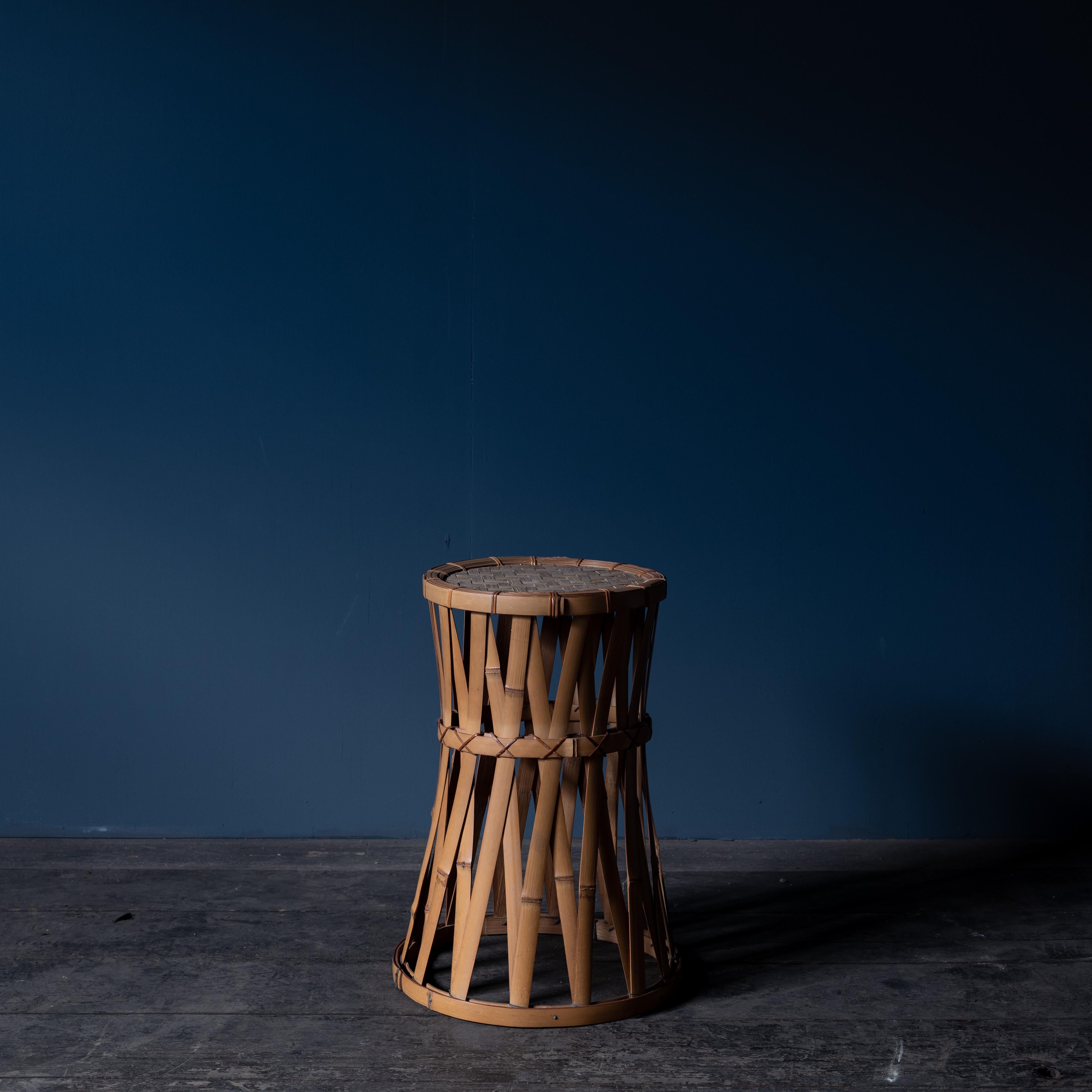 Japanese Hand Crafted Mingei Bamboo Stool at 1stDibs
