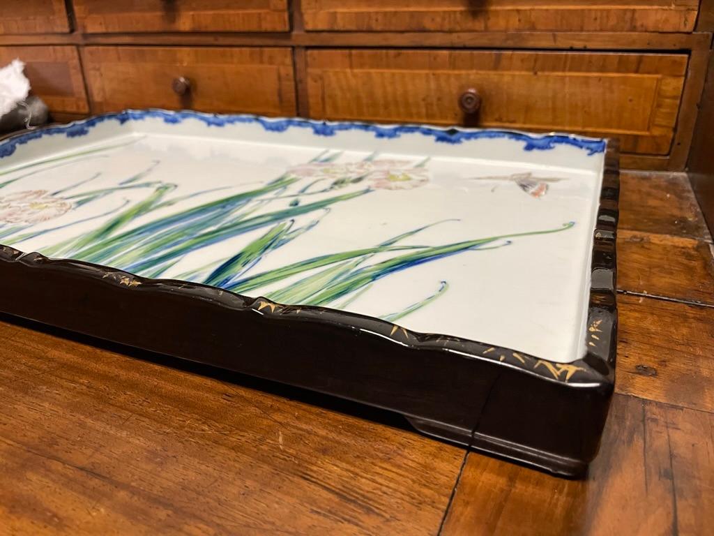 Japanese Hand Painted and Gilt Porcelain Tray Floral and Butterfly ...