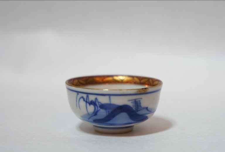 Japanese Hand Painted Small Sake Cup on Kutani Ware, 1950s For Sale at ...
