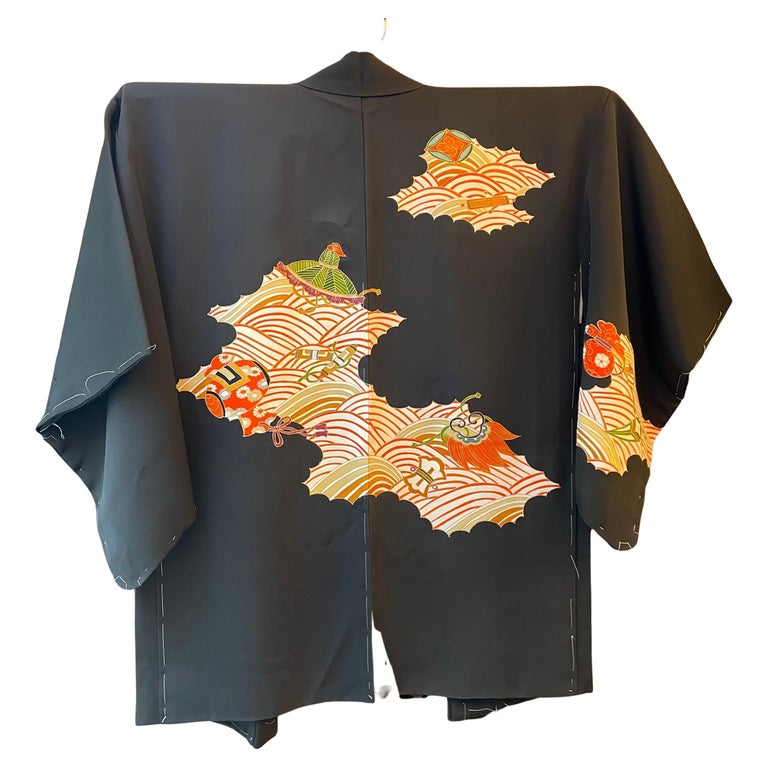 Japanese Haori for Women Silk Black, 1970s For Sale at 1stDibs