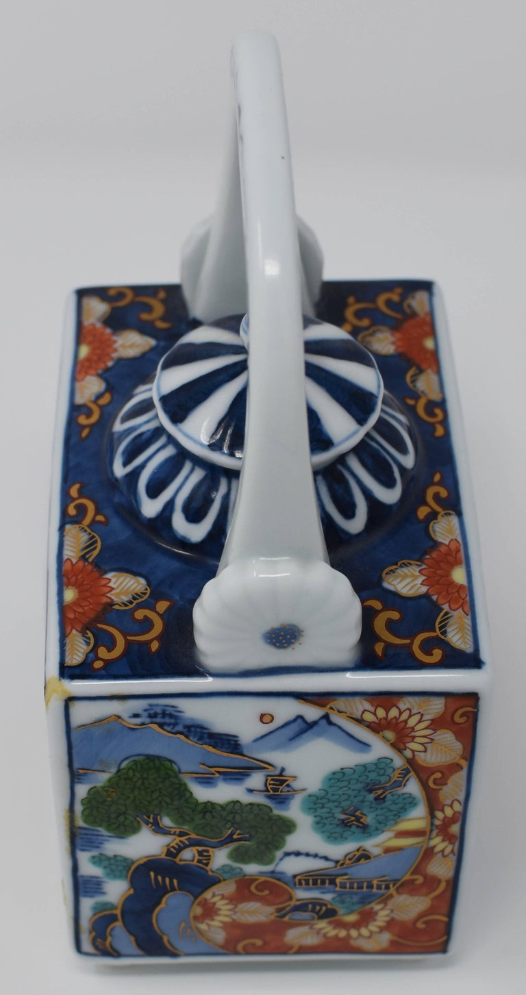 Japanese Contemporary Red Blue Green Porcelain Ceremonial Sake Server ...