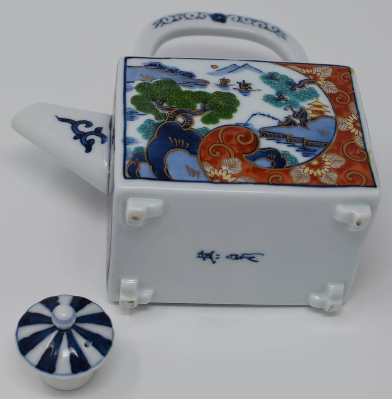 Japanese Contemporary Red Blue Green Porcelain Ceremonial Sake Server ...