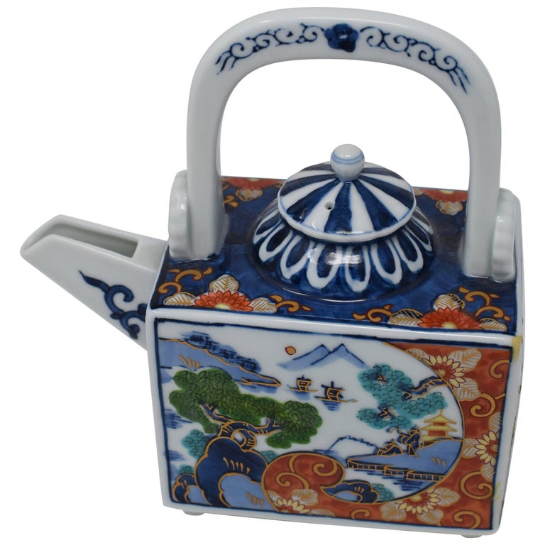 Japanese Contemporary Red Blue Green Porcelain Ceremonial Sake Server ...