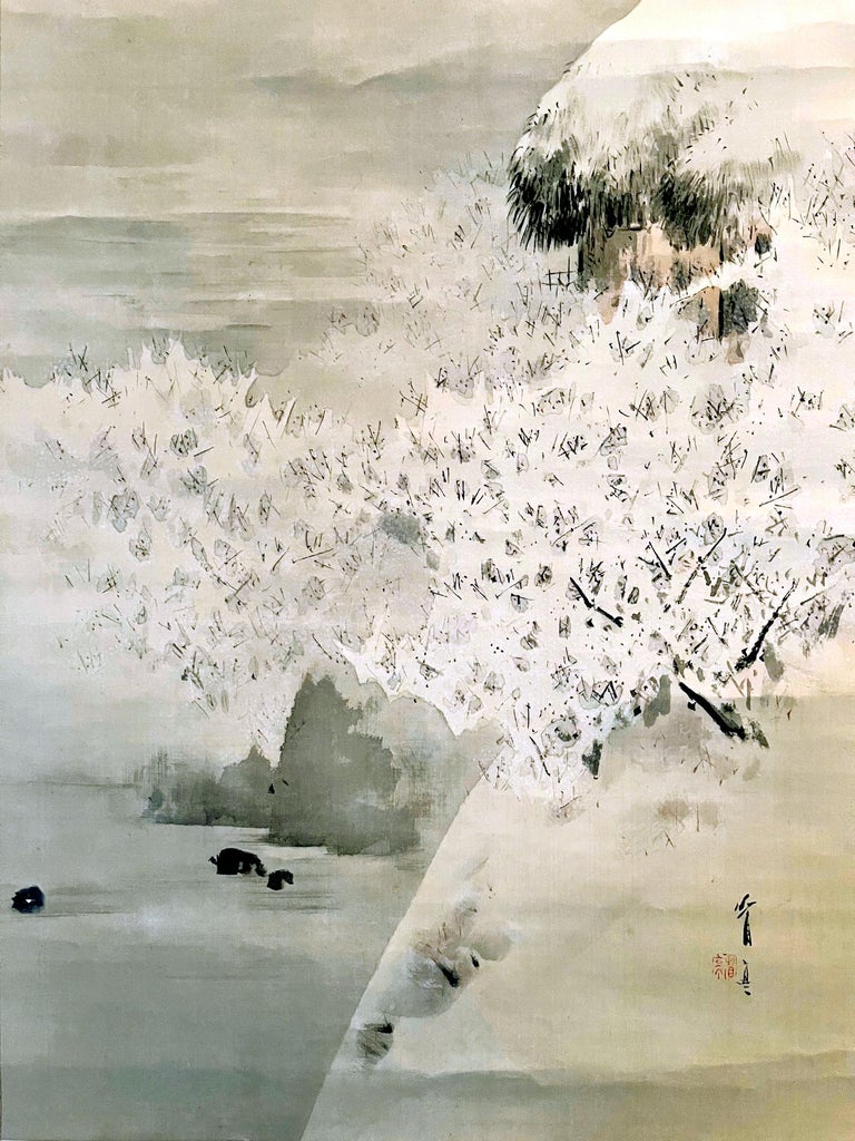 Japanese Ink and Wash Scroll Painting by Watanabe Seitei For Sale at ...