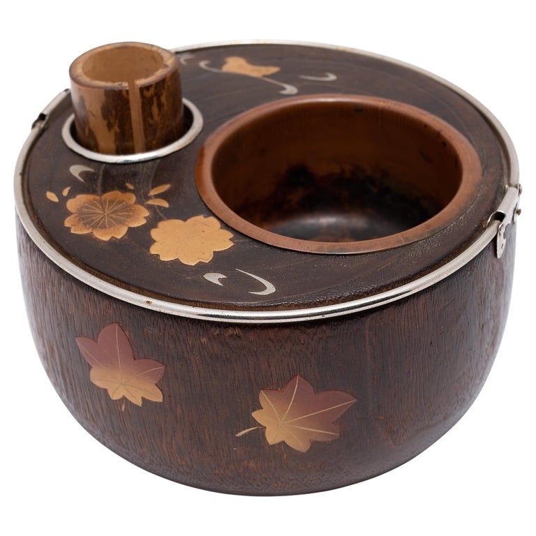 Japanese Inlaid Paulownia Tabako-Bon, c. 1930 For Sale at 1stDibs