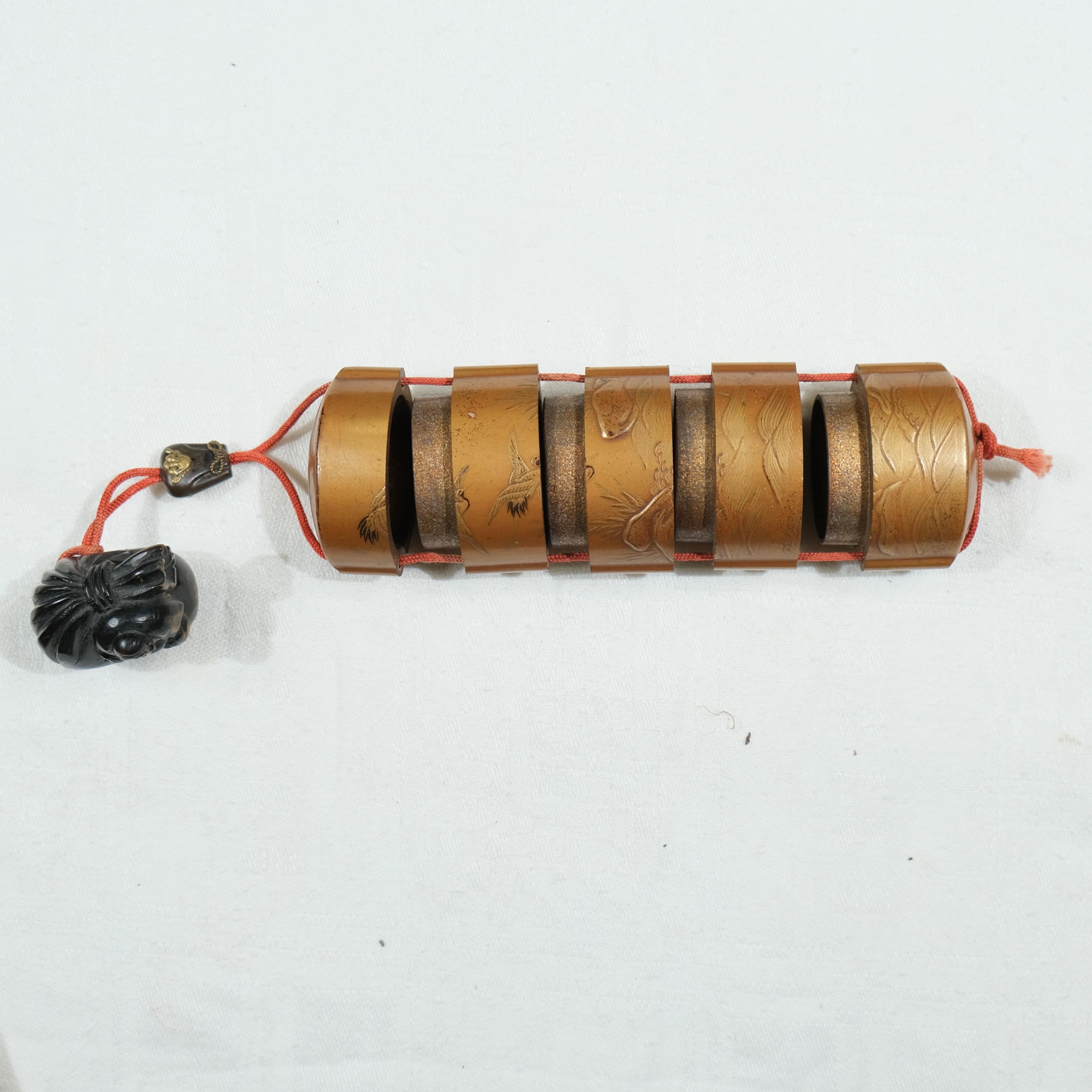Japanese Inro in lacquer with a wooden netsuke, Late 19th c For Sale at ...