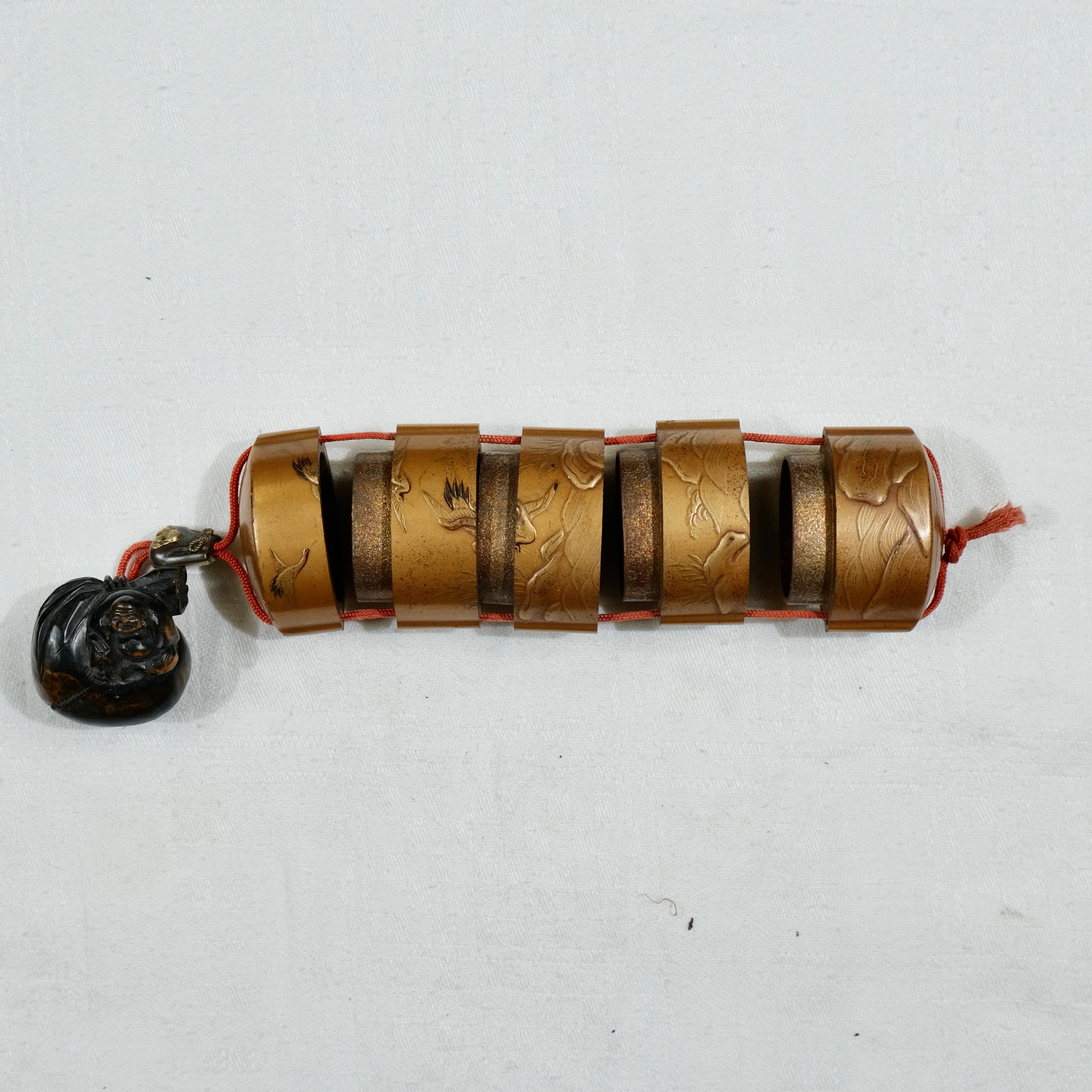 Japanese Inro in lacquer with a wooden netsuke, Late 19th c For Sale at ...
