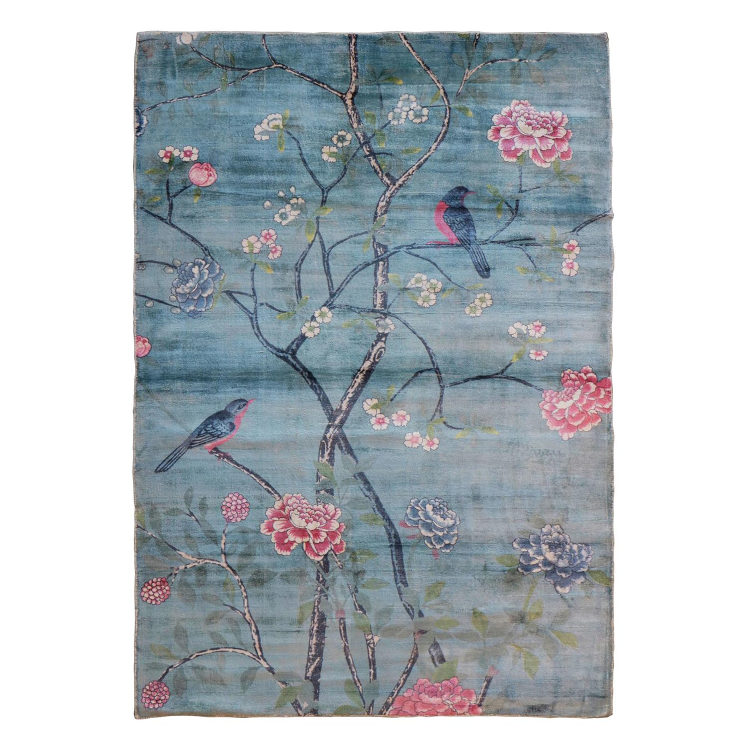Contemporary Japanese Style Drawings Colorful Rug by Deanna Comellini ...