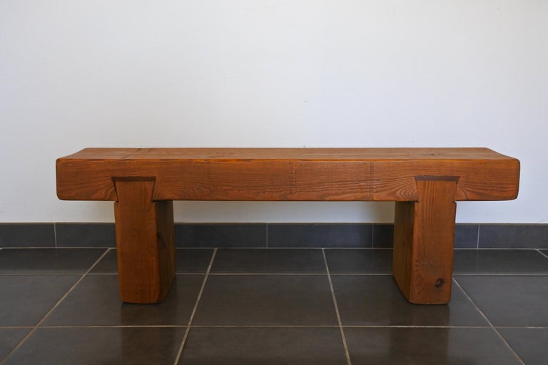 Japanese Inspired Studio Wood Bench, France, 1960s at 1stDibs