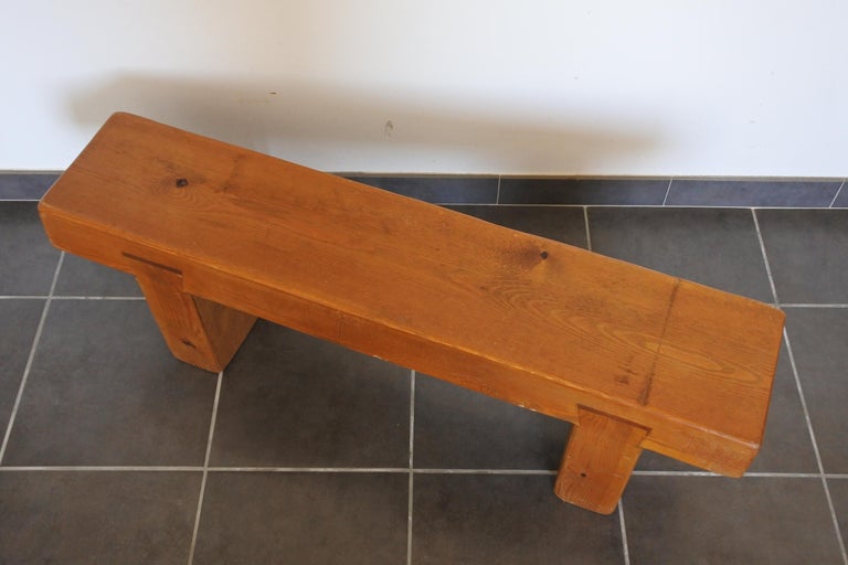 Japanese Inspired Studio Wood Bench, France, 1960s at 1stDibs