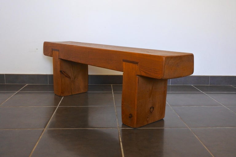Japanese Inspired Studio Wood Bench, France, 1960s at 1stDibs