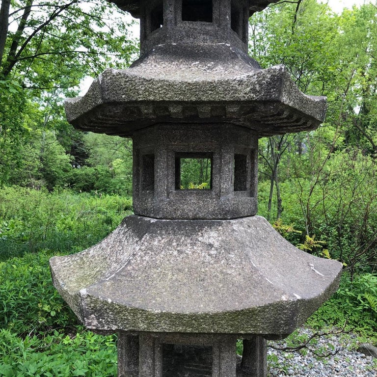 Japanese Inspiring Antique "Five Elements" Stone Pagoda- hand carved 10 ...