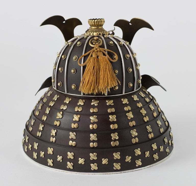 Japanese Iron and Mixed Metal Koro, Samurai Kabuto For Sale at 1stDibs