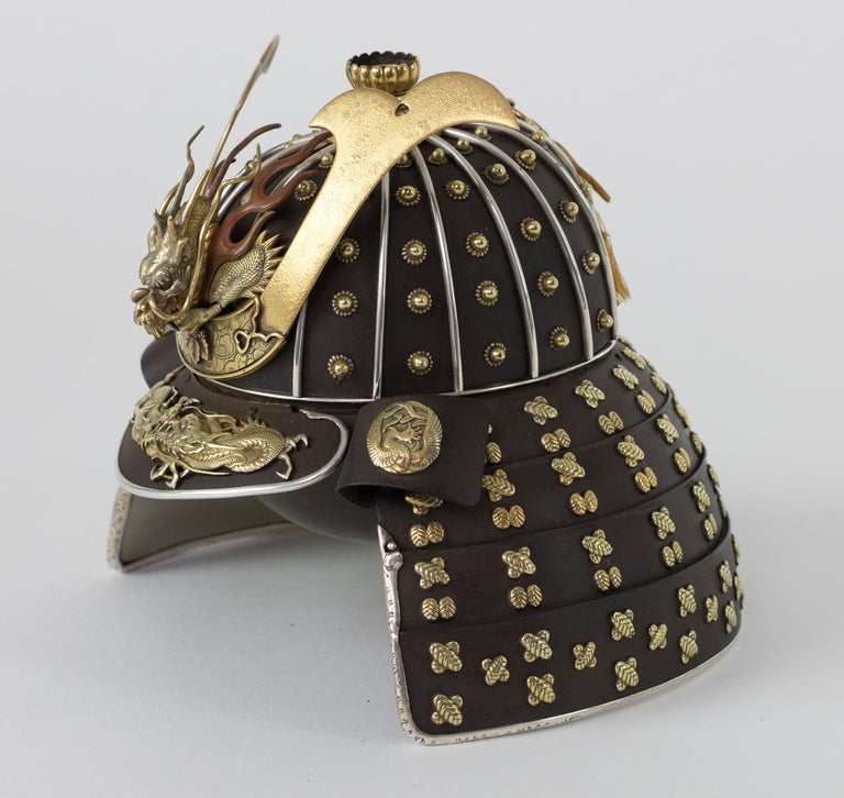 Japanese Iron and Mixed Metal Koro, Samurai Kabuto For Sale at 1stDibs