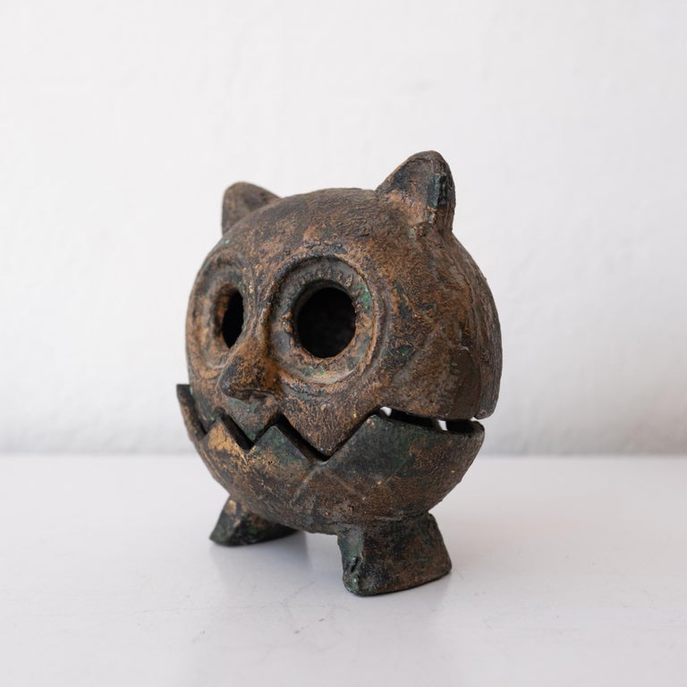 Japanese Iron Owl Lantern Incense Burner For Sale at 1stDibs