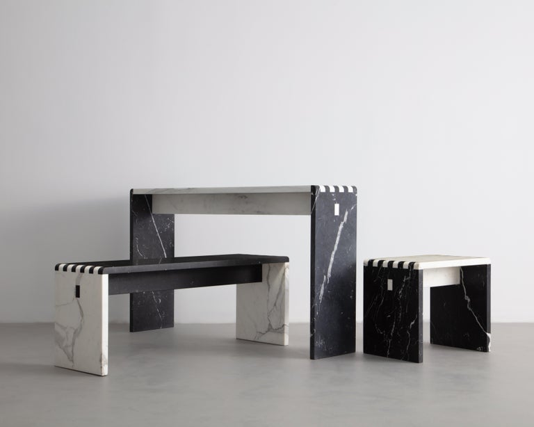 Japanese Jointed Marble Sculptural Console Table For Sale at 1stDibs