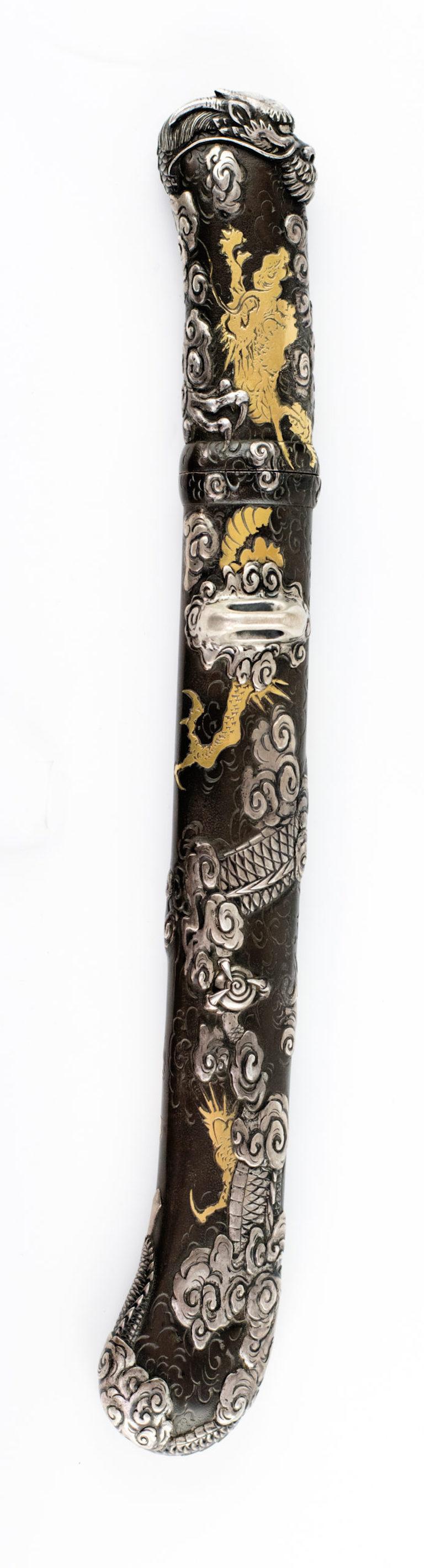 Japanese Ken Form Mixed Metal Dragons Tanto For Sale at 1stDibs