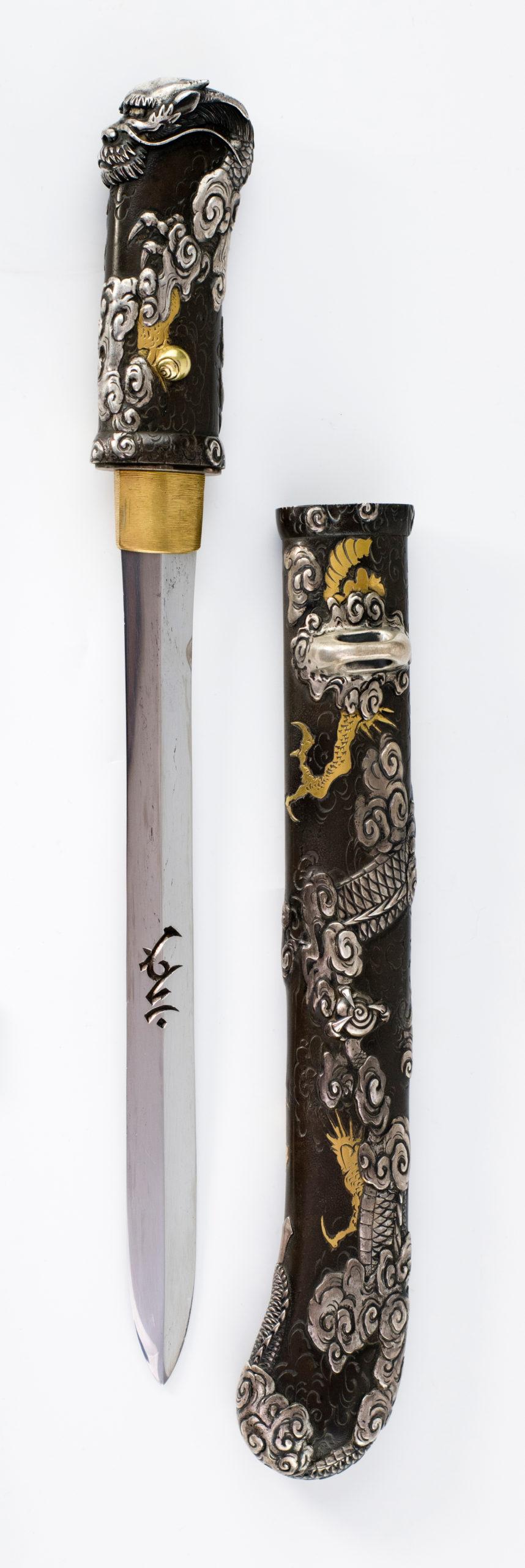 Japanese Ken Form Mixed Metal Dragons Tanto For Sale at 1stDibs