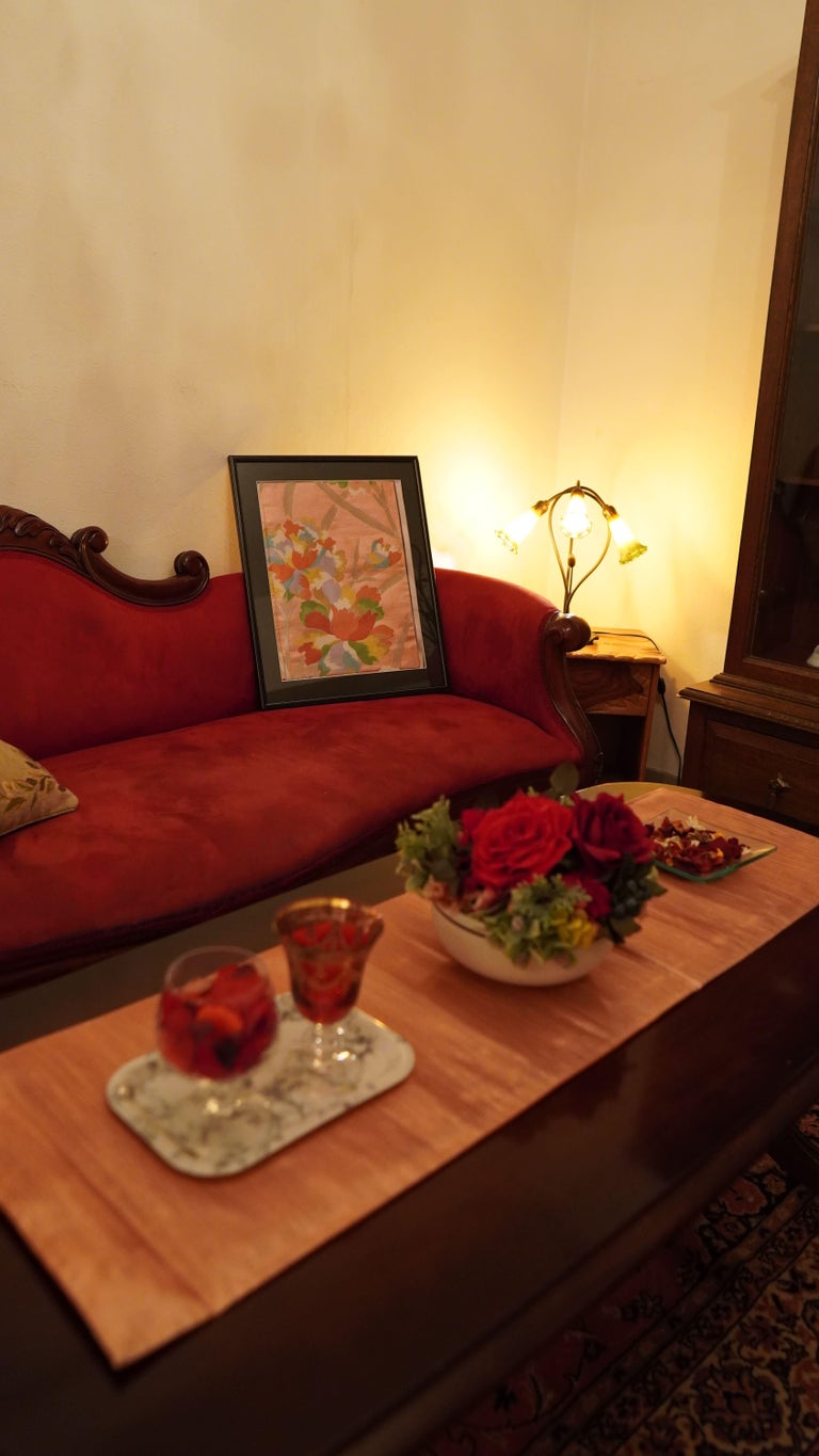 Japanese Kimono Art / Embroidered Wall Art, Field of Carnation For Sale ...