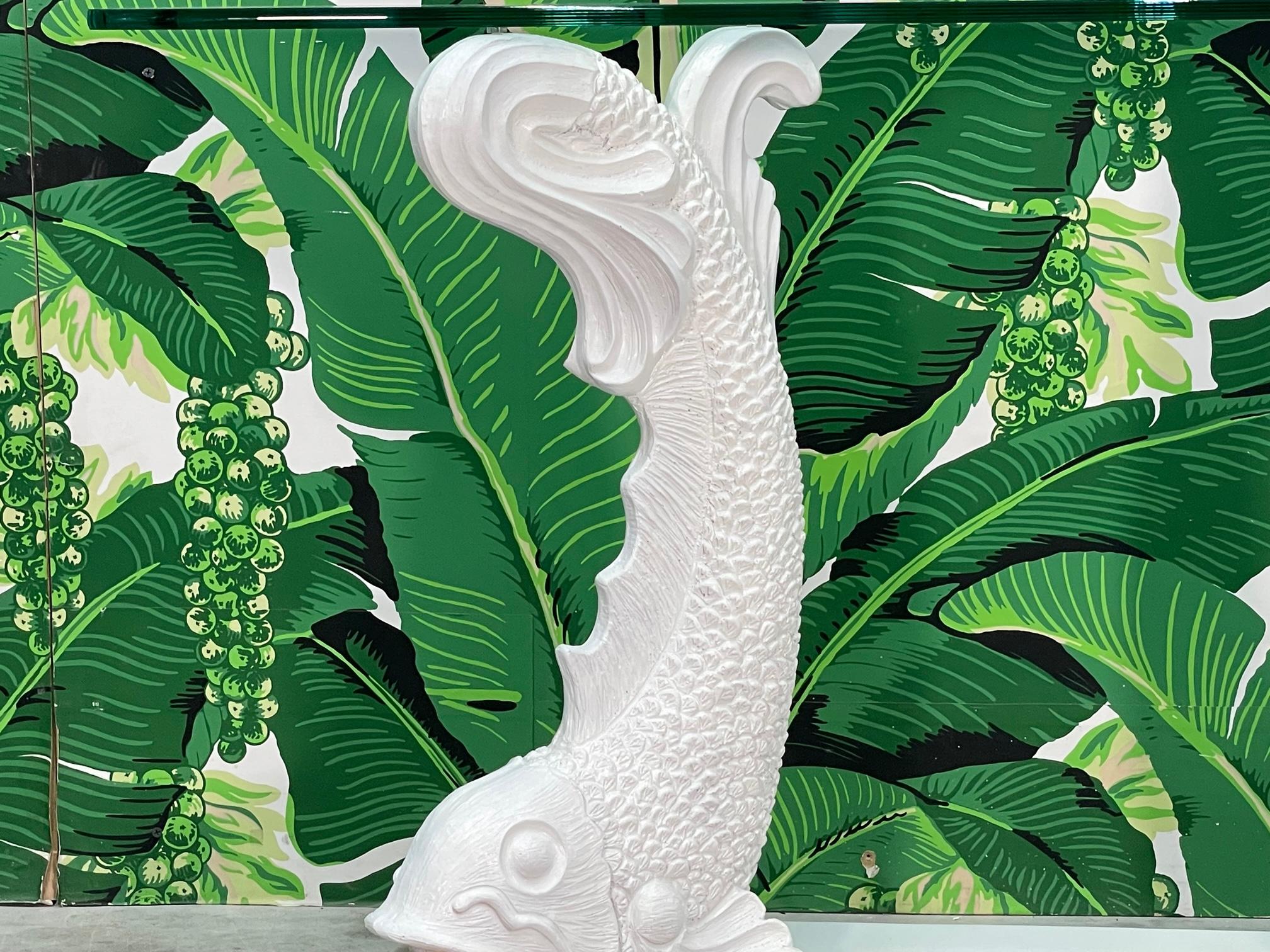 Japanese Koi Fish Sculptural Console Table For Sale at 1stDibs