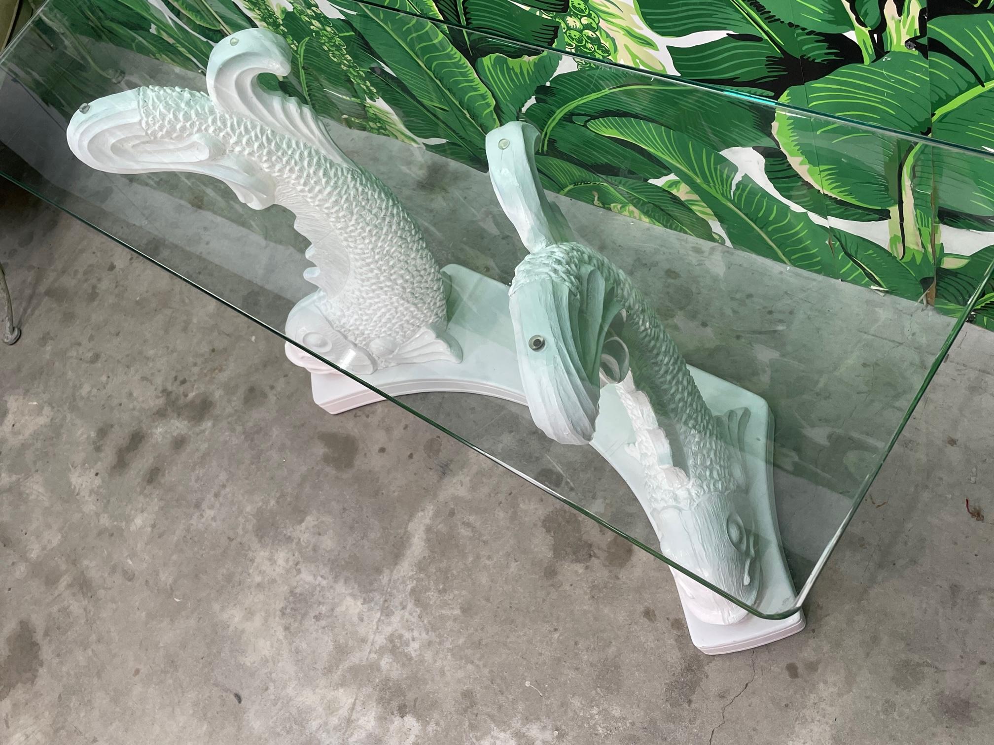 Japanese Koi Fish Sculptural Console Table For Sale at 1stDibs