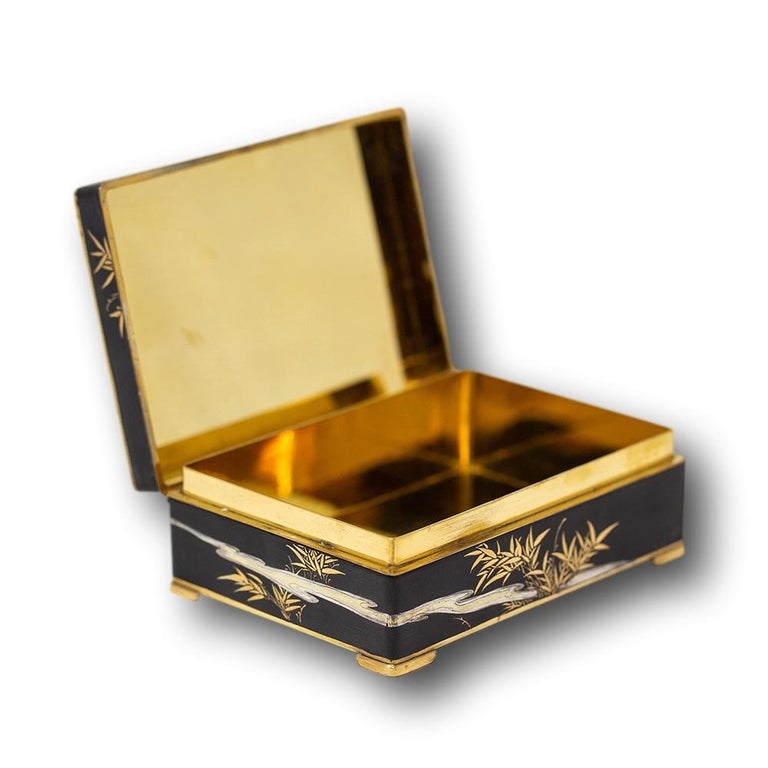 Japanese Komai Style Damascene Box Fujii Yoshitoyo For Sale at 1stDibs
