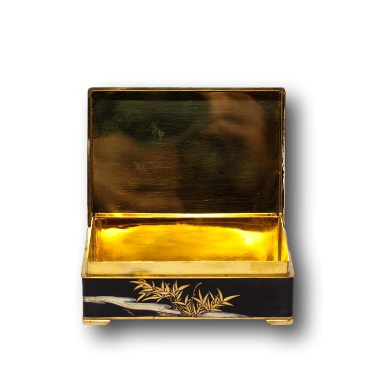 Japanese Komai Style Damascene Box Fujii Yoshitoyo For Sale at 1stDibs