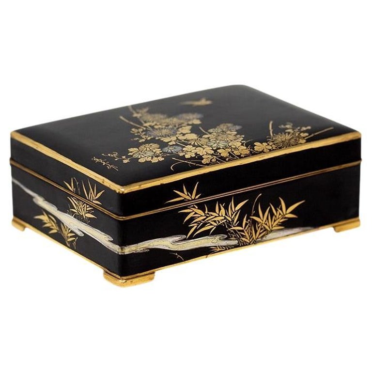 Japanese Komai Style Damascene Box Fujii Yoshitoyo For Sale at 1stDibs