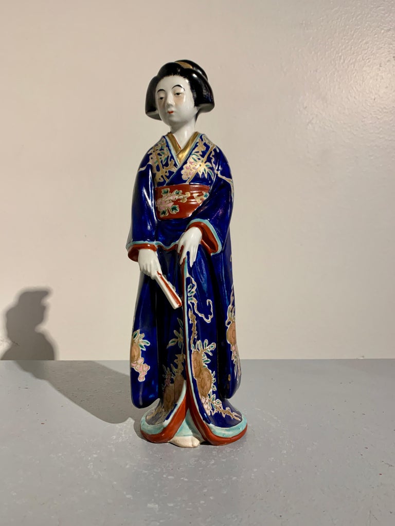 Japanese Kutani Porcelain Figure of a Geisha or Bijin, Showa Era, 1930 ...
