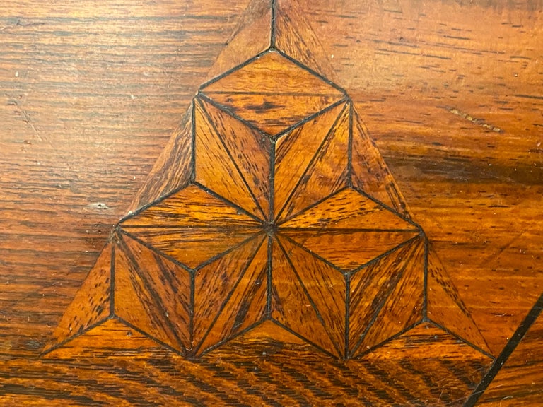 Japanese Lacquer and Geometric Meiji Period Inlaid Tray For Sale at 1stDibs